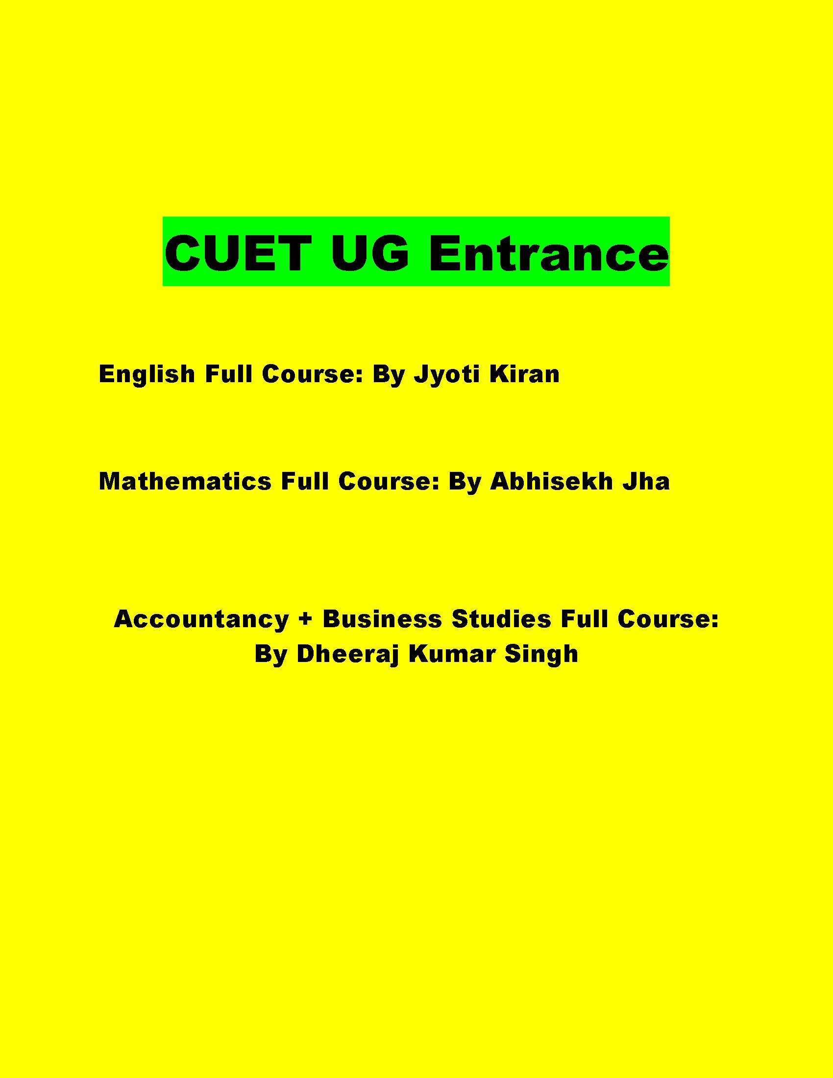 Innovative UG B.Com & M.Com Entrance Coaching